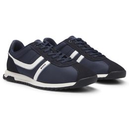 Sneaker BOSS Orange "Zayn_Lowp", Herren, Gr. 39, dunkelblau, wei&szlig;, Lederimitat, Textil, Schuhe Sneaker, Freizeitschuh, Halbschuh, Schn&uuml;rschuh im Retro-Look