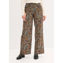 bonprix Wide Leg Stretchhose mit Baumwolle, schwarz, Gr.46, elegante weite Stretchhose mit Baumwolle, 56% Baumwolle