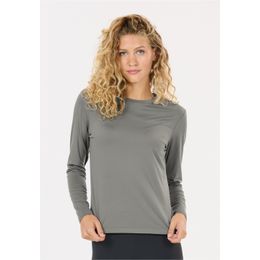 ENDURANCE ATHLECIA Langarmshirt ATHLECIA "Almi V2", Damen, Gr. 34, grau, 88% Polyester, 12% Elasthan, unifarben, normal, Rundhals, Shirts Langarmshirt, atmungsaktiv