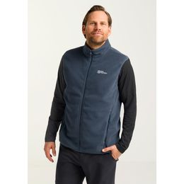 Fleeceweste Jack Wolfskin "WALDSTEIG FZ VEST M", Herren, Gr. S (48), blau (midnightsky), Obermaterial: 100% Polyester. Futter: 100% Polyester, Westen Fleeceweste