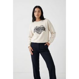 Sweatshirt Only "ONLLAUREN L/S LEO O-NECK CC SWT", Damen, Gr. S, birch print:amour, lau leo, Sweatware, Obermaterial: 60% Baumwolle, 40% Polyester, regular fit h&uuml;ftlang, Rundhals, Rippb&uuml;ndchen, Sweatshirts Sweatshirt