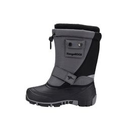Winterboots Kangaroos "Kanga-Bean II", Jungen, Gr. 28, grau (steel grau, jet schwarz), Synthetik, Textil, Schuhe Winterboots, Wasserabweisend, Warmfutter,Winterschuhe, Winterstiefel, Snowboots