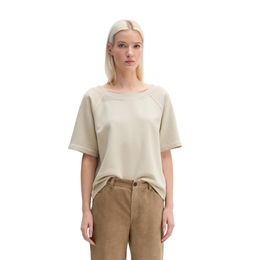 Marc O'Polo Sweatshirt MARC O'POLO "aus Organic Cotton", Damen, Gr. L, linen beige, Obermaterial: 100% Baumwolle, unifarben, loose fit, U-Boot-Ausschnitt, normaler Saum, Sweatshirts Sweatshirt
