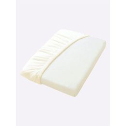 Spannbettlaken Irisette Gr. 2, beige (ecru), B/L: 160cm x 200cm, 1 Stk., Frottee, 25cm, Frottee, 75% Baumwolle, 25% Polyester, Bettlaken, Spannbettlaken
