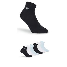 Kurzsocken Fila "UNISEX QUARTER PLAIN SOCKS", Damen, Gr. 39-42, blau (sky), Materialmix, unifarben, normal, Socken, mit Logo-Schriftzug