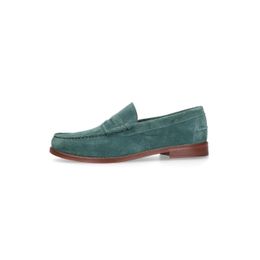 Loafer Henry Stevens "Riley M PL", Damen, Gr. 40, petrol, Kalbsvelours, Schuhe Loafer