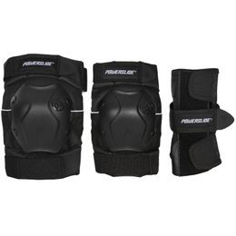 Protektoren-Set Powerslide "Standard Black Set" Gr. L, schwarz, Protektoren, L, Baumwolle, EVA, Nylon, Nylon Mesh, Polyethylen (PE)