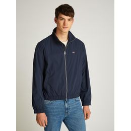 Bomberjacke Tommy Jeans "TJM ESSENTIAL JACKET EXT", Herren, Gr. S, blau (schwarz night navy), Web, Obermaterial: 100% Polyamid, unifarben, normal kurz, elastischer Bund, Jacken Bomberjacke, mit Logostickerei