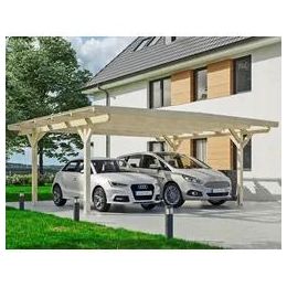 Skan Holz Doppelcarport SKANHOLZ "Odenwald", beige (natur), B/H/T: 220cm x, Carports