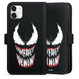 DeinDesign iPhone 11 Handy Klapph&uuml;lle Handyh&uuml;lle aus Kunst Leder schwarz Flip Case Venom Marvel Official Licensed Product Sideflip mit Lasche