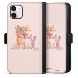 DeinDesign iPhone 11 Handy Klapph&uuml;lle Handyh&uuml;lle aus Kunst Leder schwarz Flip Case Official Licensed Product Winnie The Pooh Piglet Disney Sideflip mit Lasche