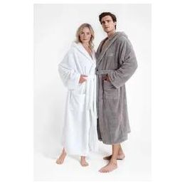 Unisex-Bademantel "Lovina, ideal f&uuml;r Sauna & Spa, Hotelbademantel, Morgenmantel" Gr. XXXL, grau, L:125cm, Microfaser, LeGer Home by Lena Gercke, Hausm&auml;ntel, kuschelig weicher Fleece, pl&uuml;sch, f&uuml;r Damen und Herren, XS-3XL