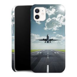 DeinDesign iPhone 12 mini Handy Premium Case Smartphone Handyh&uuml;lle Schutzh&uuml;lle gl&auml;nzend Wanderlust Airplane Urlaub Premium Case