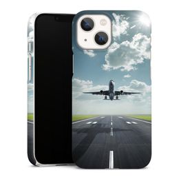 DeinDesign iPhone 13 Mini Handy Premium Case Smartphone Handyh&uuml;lle Schutzh&uuml;lle gl&auml;nzend Wanderlust Airplane Urlaub Premium Case