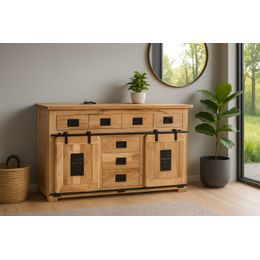 Sideboard Akazienholz massiv natur Kommode 150 x 90 x 45 cm LIBRO