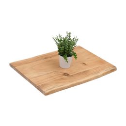 Wandregal Akazienholz eiche massiv 40x20 cm Holzregal Steckboard Baumkante AMANDA