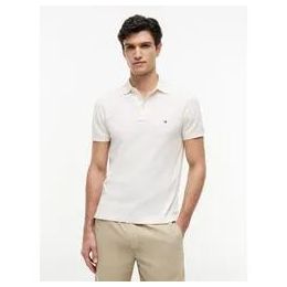Poloshirt Tommy Hilfiger "1985 SLIM POLO mit Piqu&eacute;-Struktur und Stickerei", Herren, Gr. 3XL, wei&szlig; (ivory petal), Piqu&eacute;, Obermaterial: 96% Baumwolle, 4% Elasthan, Basic, slim fit, eingesetzt B&uuml;ndchen, Shirts, meliert, casual, slim fit, Baumwollmix, Polokragen