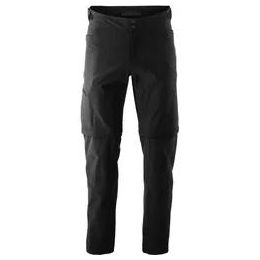 Fahrradhose Gonso "Adventure Pants Zip Off M", Herren, Gr. 4XL, Normalgr&ouml;&szlig;en, schwarz, 90% Polyamid, 10% Elasthan, Hosen Fahrradhose, Herren Zip-Off Radhose mit Sitzpolster, Hose zur Shorts abzippbar