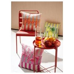 Dekokissen Apelt "3801", orange (orange, grau, bedruckt), B:48cm H:5cm L:48cm, Baumwolle, Polyester, Dekokissen_Sitzkissen_Kissenh&uuml;llen