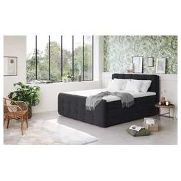 Boxspringbett COTTA "Fort mit Bettkasten, inkl. Topper", schwarz, B:201cm L:228cm, 100% POLYESTER (PES), Komplettbetten, Boxspringbett, erh&auml;ltlich in verschiedenen Breiten (160cm, 180cm & 200cm)