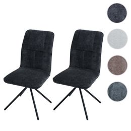 Mendler 2er-Set Esszimmerstuhl HWC-N99, K&uuml;chenstuhl, drehbar Auto-Return, Stoff/Textil Chenille (340g/m˛) &Ouml;k 110432