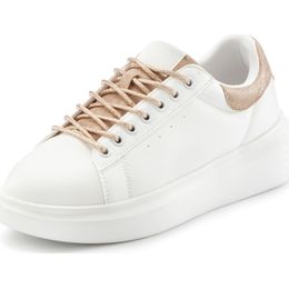 Lascana Damen Sneaker, Wei&szlig;, Gr. 41, Sneakers & Schn&uuml;rer, Material: Leder