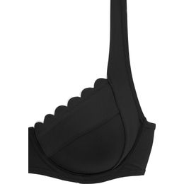 Lascana B&uuml;gel-Bikini-Top, Schwarz, Gr. 46D, Damen, B&uuml;gel-Bikinis, Material: Polyamid, Elasthan