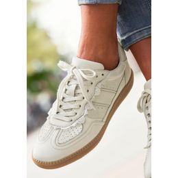 Lascana Damen Sneaker, Natur, Gr. 37, Sneakers & Schn&uuml;rer, Material: Leder