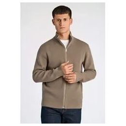 Strickjacke LINDBERGH "Cardigan Relaxed Fit", Herren, Gr. L, beige (dk stone), Obermaterial: 80% Baumwolle, 20% Polyester, unifarben, Strickjacken Strickjacke