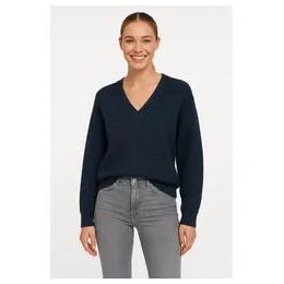V&eacute;ro Moda Strickpullover VERO MODA "VMBOOM STRUCTURE LS V-NECK PULLOVER BOO", Damen, Gr. M, navy blazer detail:melange, Strick, Obermaterial: 85% Polyester, 7% Polyacryl, 5% Wolle, 3% Elasthan, meliert, regular fit, V-Ausschnitt, Rippstrickb&uuml;ndchen, Pullover Strickpullover