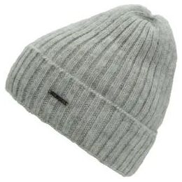 Beanie Chillouts "Tuva Hat", Damen, grau (light grau), Obermaterial: 57% Polyacryl, 34% Wolle, 5% Polyamid, 4% Polyester, unifarben, M&uuml;tzen Beanie, Rippstrick Beanie mit Merinowolle