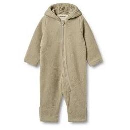 Jumpsuit Wheat "Wheat Fleece-Anzug Allo", M&auml;dchen, Gr. 92, driftwood, 100% Polyester (Recycelt), unifarben, normal, Overalls Jumpsuit