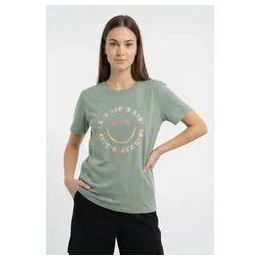 Kurzarmshirt Only "ONLKITA S/S TEE JRS NOOS", Damen, Gr. L, lilypad print:smiley lazy, Jersey, Obermaterial: 100% Baumwolle, bedruckt, regular fit normal, Rundhals, Shirts, Baumwolle, regular fit