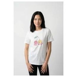 Kurzarmshirt Only "ONLKITA S/S TEE JRS NOOS", Damen, Gr. S, cloud dancer print:smiley smiling, Jersey, Obermaterial: 100% Baumwolle, bedruckt, regular fit normal, Rundhals, Shirts, Baumwolle, regular fit