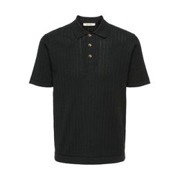 ONLY and SONS ONSMOON REG 12 SS POLO KNIT NOOS Poloshirt schwarz in S 22032760 C-15 Black