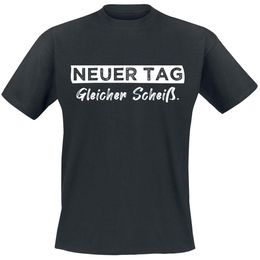 Spr&uuml;che Neuer Tag - Gleicher Schei&szlig; T-Shirt schwarz in 4XL T2941 - B&C E150 - 1c