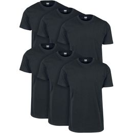 Urban Classics Basic Tee 6-Pack T-Shirt schwarz in 4XL TB2684C (6 x black)