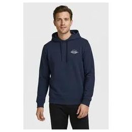 Jack & Jones Kapuzensweatshirt JACK & JONES "JJBRANDON SWEAT HOOD", Herren, Gr. S, navy blazer, angeraute Sweatware, Obermaterial: 65% Polyester, 35% Baumwolle, unifarben, regular fit, Rippb&uuml;ndchen, Sweatshirts
