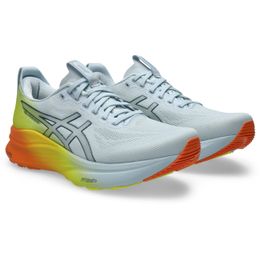Laufschuh asics "GEL-KAYANO 32", Gr. 49, sky, lemon spark, Synthetik, Schuhe Laufschuh, sportlicher Stil, leicht profiliertes Laufsohlenprofil, Schn&uuml;rung