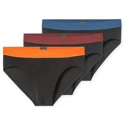 Slip Schiesser "Slip 3PACK Rio-Slip 3er Pack", Herren, Gr. XXL, bunt (schwarz, rot, orange), Obermaterial: 95% Baumwolle CO. 5% Elasthan EL., Unterhosen Slip