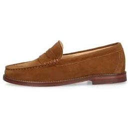 Loafer Henry Stevens "Riley W PL", Damen, Gr. 40, caramel, Kalbsvelours, Schuhe Loafer