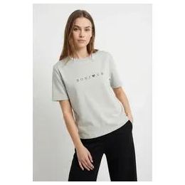 Kurzarmshirt Vila "VISYBILLA FRENCH O-NECK S/S TOP/PB/LC", Damen, Gr. XL, snow wei&szlig; detail:bonjour olivine, Jersey, Obermaterial: 100% Baumwolle, bedruckt, regular fit normal, Rundhals, Shirts