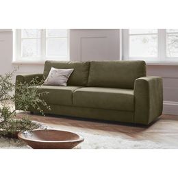 2-Sitzer OTTO HOME "Hobro", gr&uuml;n (oliv), B:186cm H:80cm T:102cm, Luxus-Microfaser Lederoptik (100% Polyester);Struktur grob (100% Polyester);Samtoptik (100% Polyester), Sofas, 2-Sitzer, in 3 Bezugsqualit&auml;ten in vielen Farben, Design by Morten Georgsen