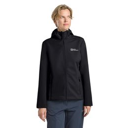Softshelljacke Jack Wolfskin "BORNBERG HOODY W", Damen, Gr. S (36), schwarz, Softshell, Obermaterial: 100% Polyester. Futter: 100% Polyester, unifarben, Basic h&uuml;ftbedeckend, Jacken Softshelljacke, f&uuml;r vielseitige Outdoor-Aktivit&auml;ten, mit fester Kapuze, atmungsaktiv