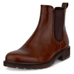 Chelseaboots Ecco "Metropole Vienna", Damen, Gr. 38, braun, Leder, Schuhe Chelseaboots, Stiefelette, Schlupfboots, Casual-Boots mit Stretcheins&auml;tze