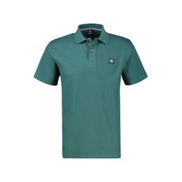 Poloshirt Lerros, Herren, Gr. M, mint water, Single Jersey, Obermaterial: 100% Baumwolle, unifarben, normal h&uuml;ftbedeckend, Rundhals, Shirts Poloshirt, Kurzarm mit Logo-Badge