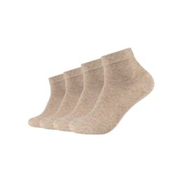JOOP! Kurzsocken JOOP "premium essentials", Damen, Gr. 43-46, beige (sand melange), Baumwollmischung, normal, Socken Kurzsocken, mit Logoschriftzug an der Ferse