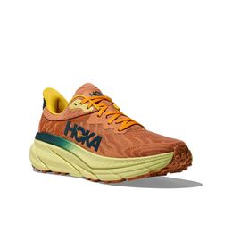 Trailrunningschuh Hoka One One "Challenger 7", Herren, Gr. 42,5, terra cotta, yuzu, Synthetik, Textil, Schuhe Trailrunningschuh