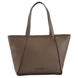 Shopper "Vera", Damen, Gr. B/H/T: 27cm x 48cm x 11cm, taupe, Polyester, MARC O'POLO ACCESSORIES, unifarben, Taschen Shopper, gro&szlig;e Einkaufstasche, Umh&auml;ngetasche mit Rei&szlig;verschluss