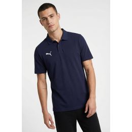Poloshirt Puma "TEAMGOAL CASUALS POLO", Herren, Gr. XL, blau (Puma navy, Puma wei&szlig;), Piqu&eacute;, Obermaterial: 100% Baumwolle, unifarben, regular fit normal, V-Ausschnitt, Shirts Poloshirt, Regular fit Passform, Kurzarm-Design, f&uuml;r Sport, 3-Knopf-Form